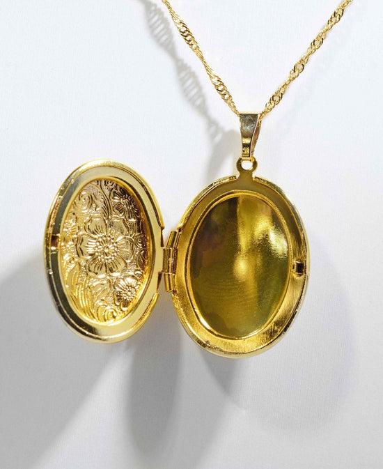 Engraved Locket Necklace Stainless Steel Urban Jewel